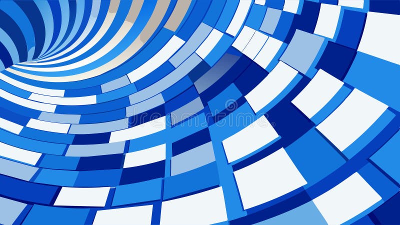Abstract Blue and White Rectangles in Curve Shape Background Stock ...