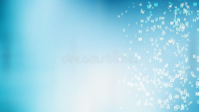 Abstract Blue and White Scattered Alphabet Letters Background Stock ...