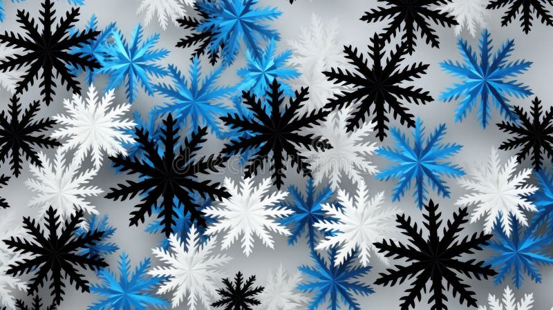 Abstract Blue and White Snowflake Pattern Background. Stock Photo ...