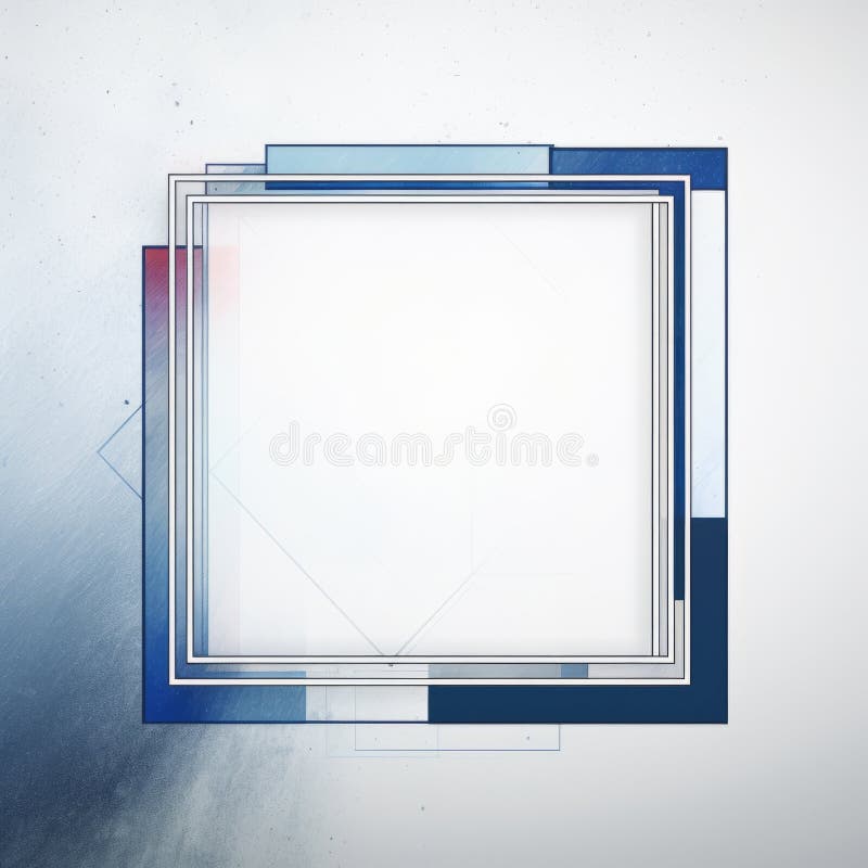 Abstract Blue and White Square Frame on a White Background Stock ...