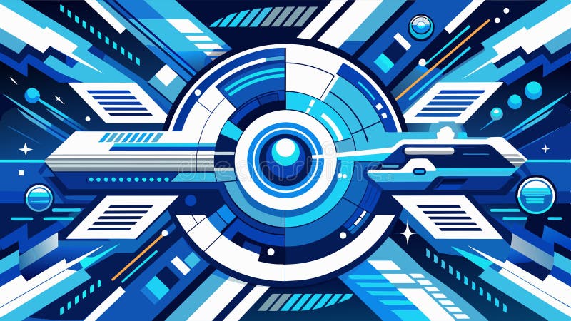 Abstract Blue and White Technology Hi-tech Futuristic Digital. High and ...