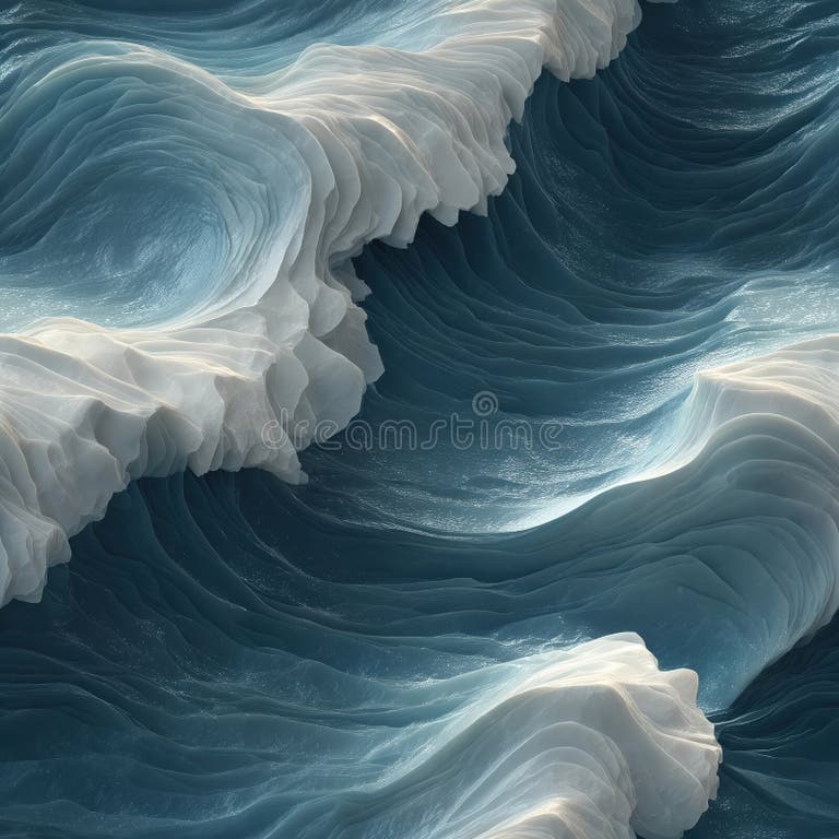 Abstract Blue and White Texture with Flowing Waves and Depth ...