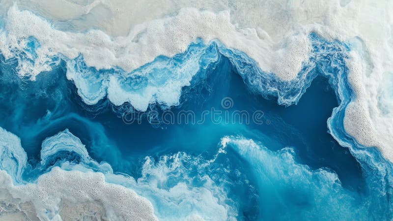 Abstract Blue and White Texture. Resin Art with Shades of Blue, White ...