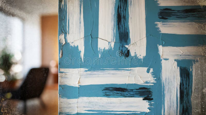 Abstract Blue and White Textured Paint Strokes Art High Quality Image ...