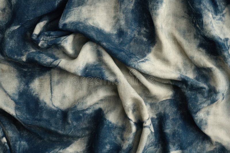 Abstract Blue and White Tie-Dye Fabric Texture Stock Photo - Image of ...