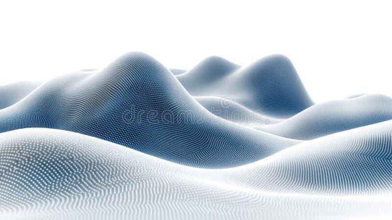 Abstract Blue and White Undulating 3D Landscape Stock Illustration - Illustration of structure ...