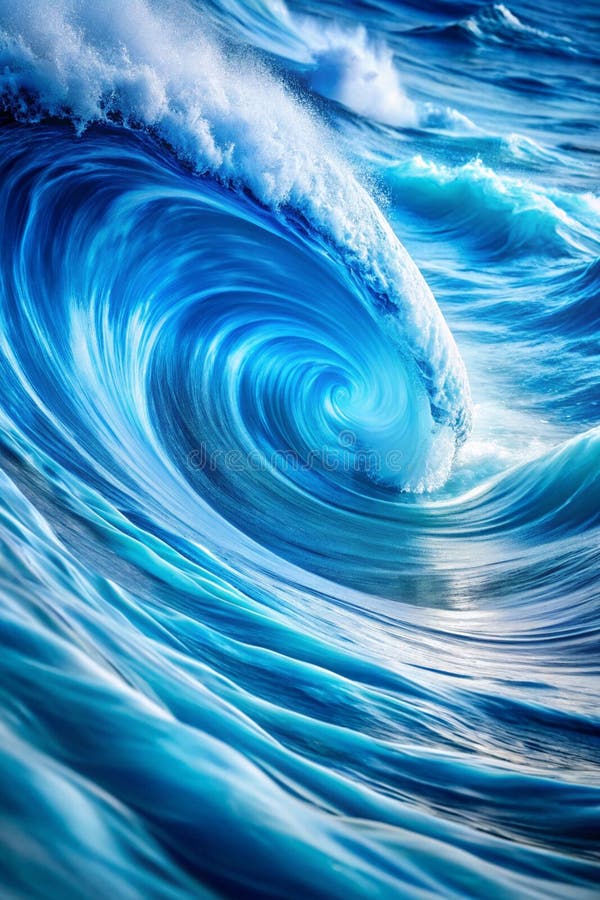 Abstract Blue White Water Wave with Natural Swirl Pattern Stock ...