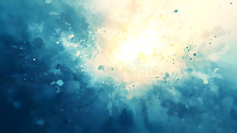 Abstract Blue and White Watercolor Explosion Texture Background with a ...