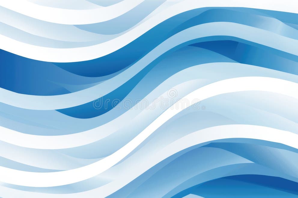 Abstract Blue and White Wave Background with Fluid Curved Lines and ...