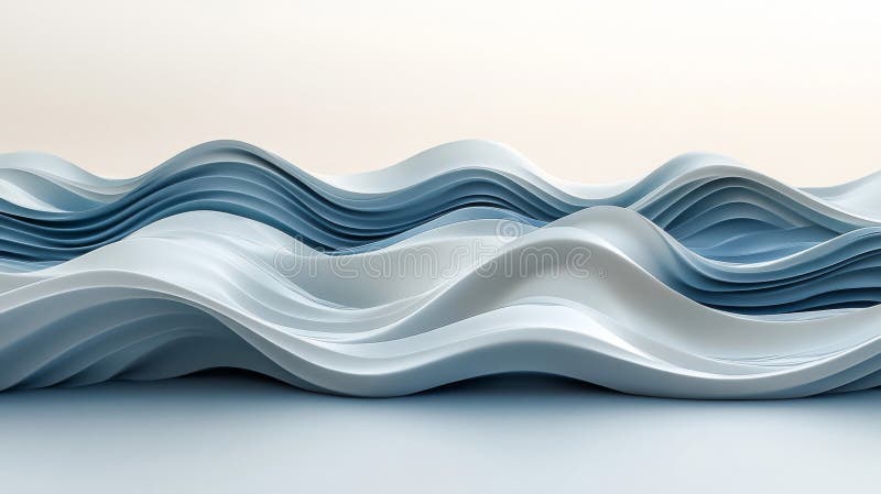 Abstract Blue and White Wave Forms Design Stock Illustration ...