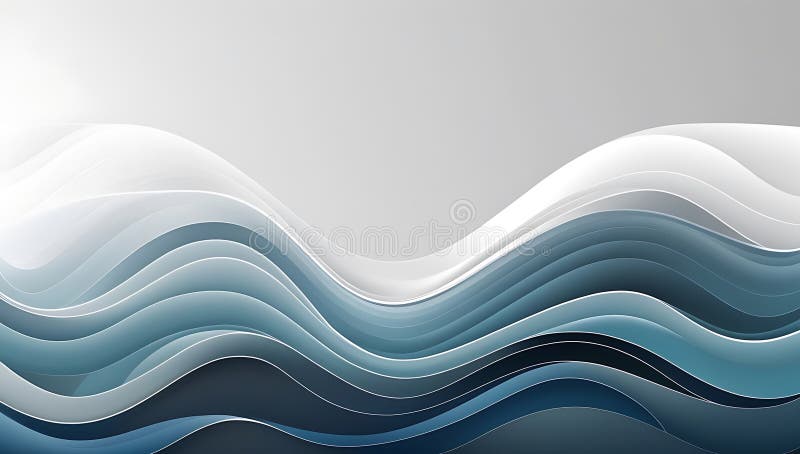 Abstract Blue White Wave Layers Design Stock Illustration ...