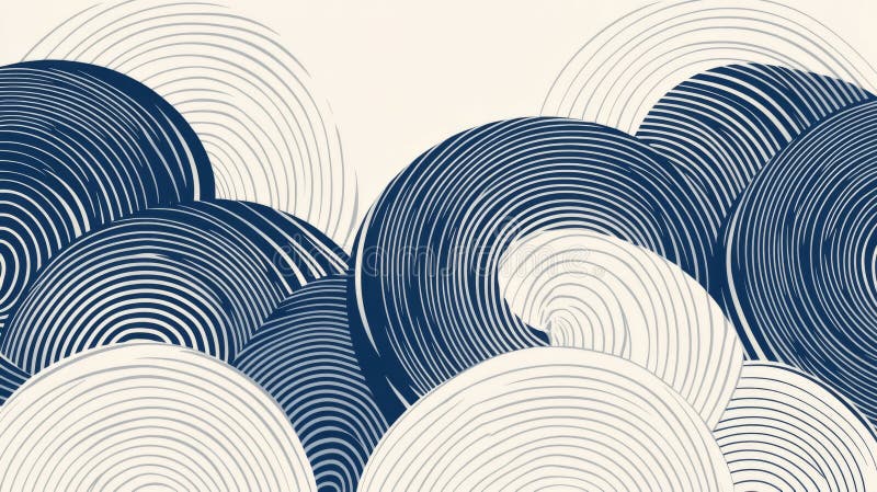 Abstract Blue and White Wave Pattern Background Stock Illustration ...