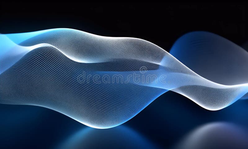 Abstract Blue and White Wave Pattern on Dark Background Stock Footage ...
