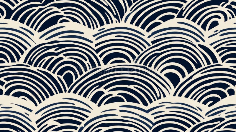 Abstract Blue and White Wave Pattern Design Stock Illustration ...