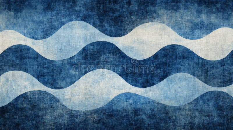Abstract Blue and White Wave Pattern on a Textured Background Stock ...