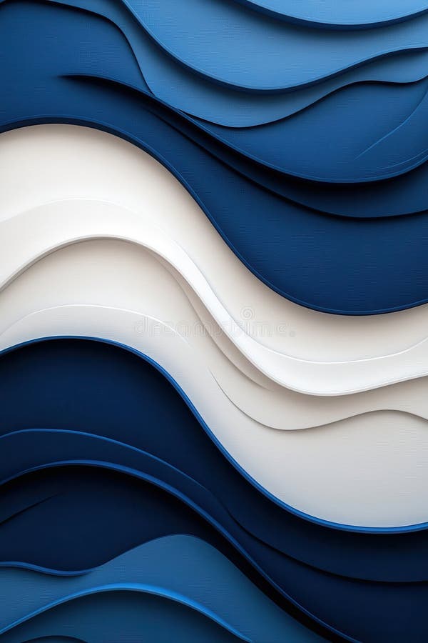 Abstract Blue and White Wavy Background, Modern Design, 3d Render Stock ...