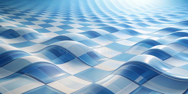 Abstract Blue and White Wavy Checkerboard Pattern a Serene and Stylish ...