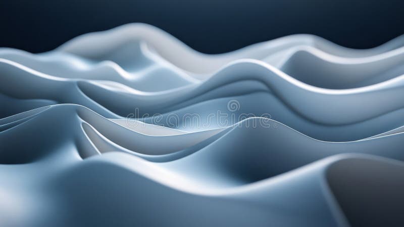 Abstract Blue White Wavy Form Design Stock Illustration - Illustration ...
