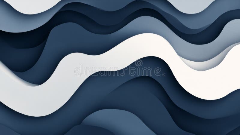 Abstract Blue and White Wavy Paper Design Stock Illustration ...