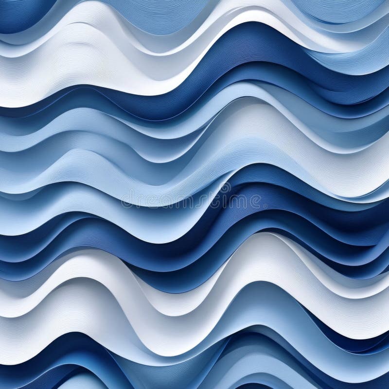 Abstract Blue and White Wavy Pattern Stock Illustration - Illustration ...