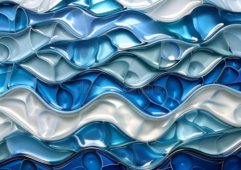 Abstract Blue and White Wavy Pattern Generated Using AI. Stock ...