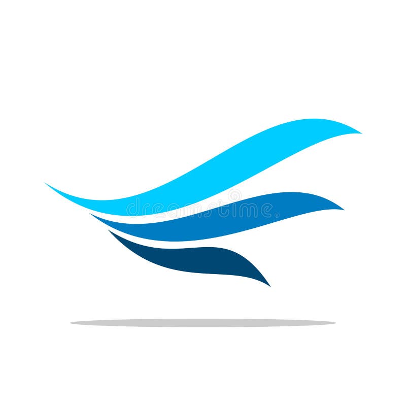 Abstract Blue Wing Feather Logo Template Illustration Design. Vector ...