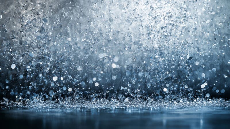 Abstract Blue Winter Background with Falling Snow Particles Stock ...