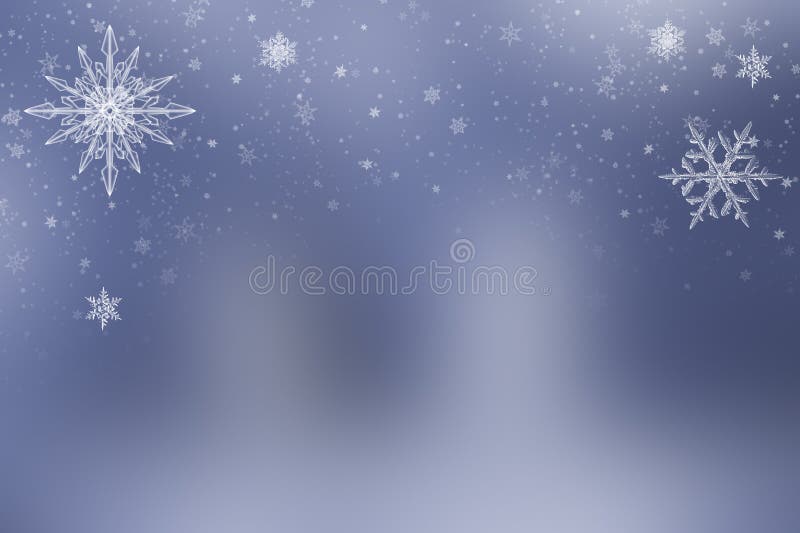 Abstract Blue Winter Background with Snow Flakes Stock Illustration ...