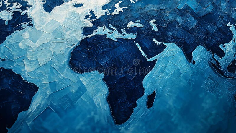 Abstract Blue World Map Texture Stock Video - Video of wall, continents ...