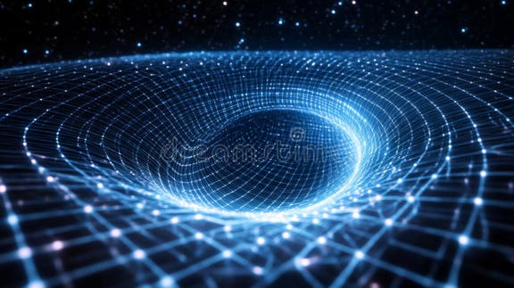 Abstract Blue Wormhole Digital Art Stock Illustration - Illustration of ...