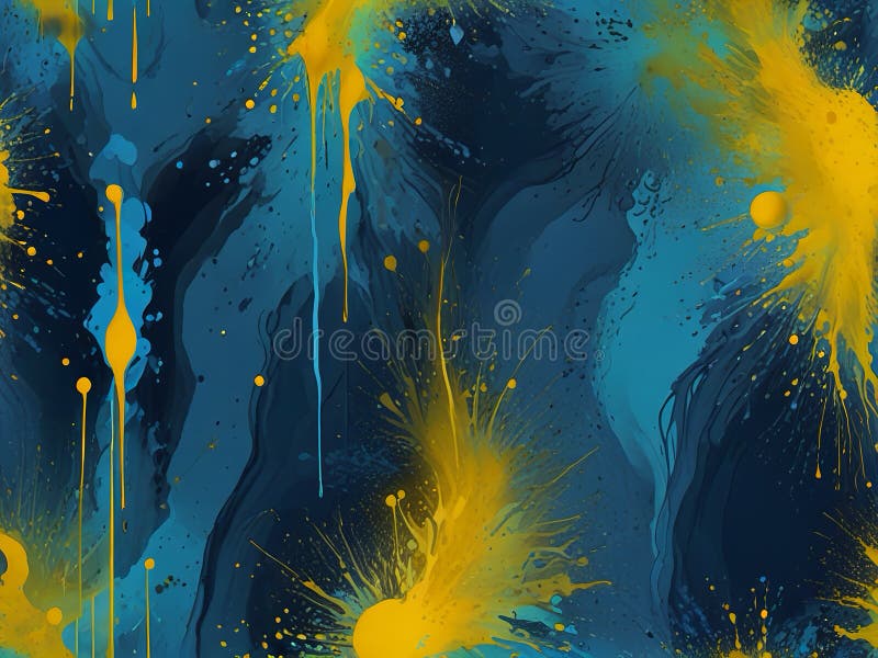 Abstract Blue and Yellow Background with Splashes and Blots Stock Photo ...
