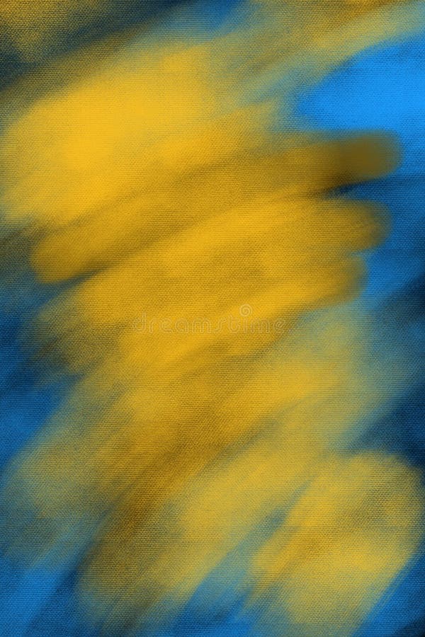 Abstract Blue and Yellow Brush Strokes, Drops, Splashes of Paint Stock Illustration ...