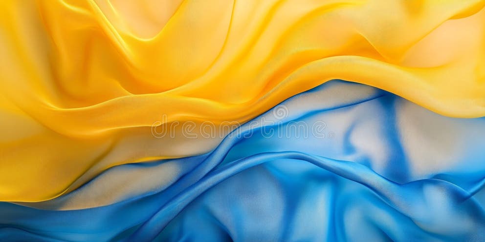 Abstract Blue and Yellow Fabric Texture Drape High Quality Image Stock Illustration ...