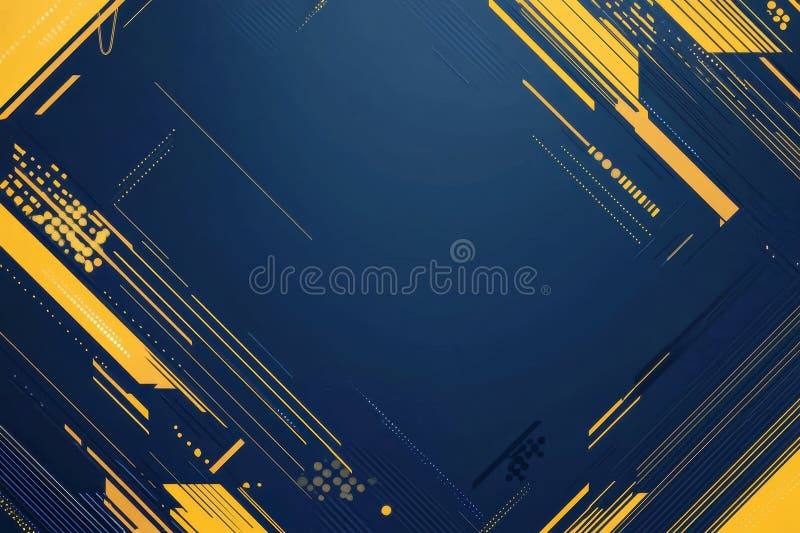 Abstract Blue and Yellow Geometric Pattern with Diagonal Lines Stock ...