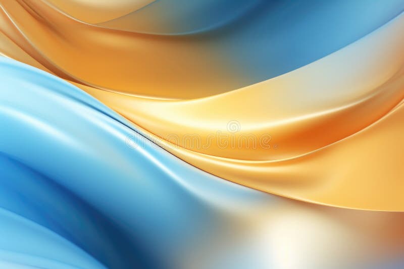 Abstract Blue and Yellow Gold Wavy Background, Soft Lines Stock ...