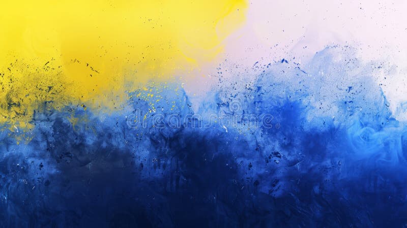 Abstract Blue and Yellow Ink Splash Texture, Fluid Art Background Stock ...