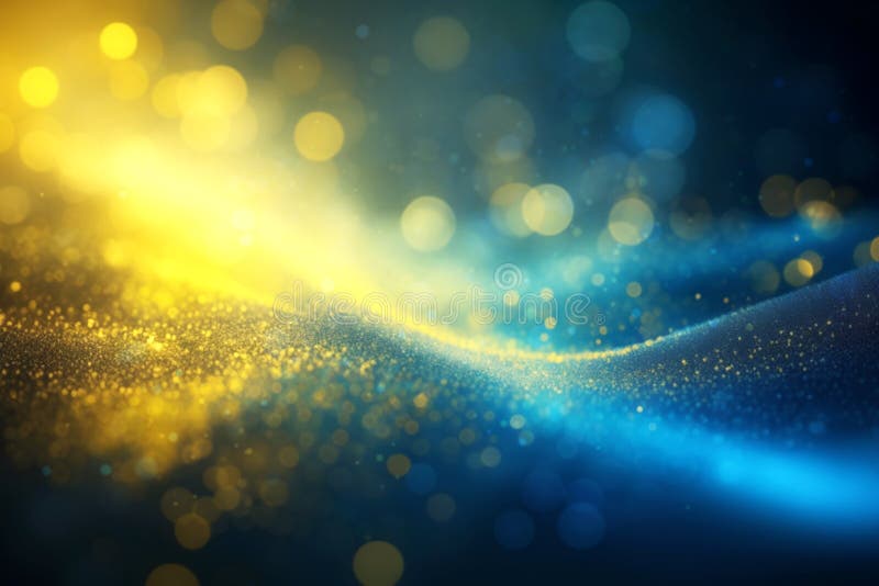 Abstract Blue and Yellow Light Bokeh Background Stock Photo - Image of ...