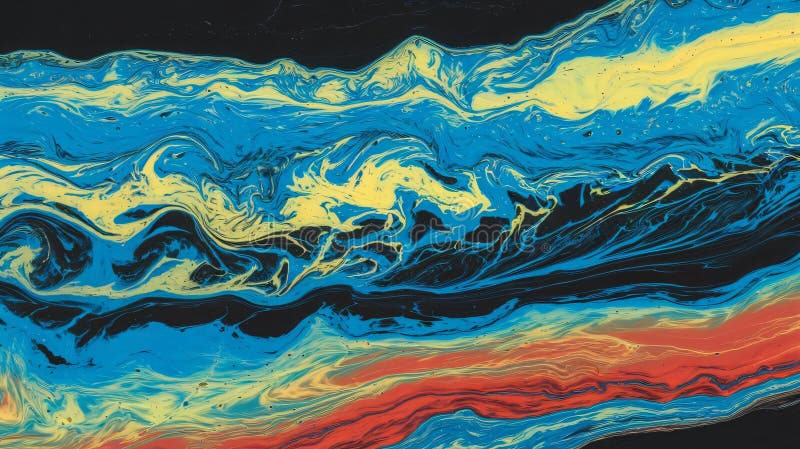 Abstract Blue and Yellow Liquid Swirl Texture High Quality Image Stock ...