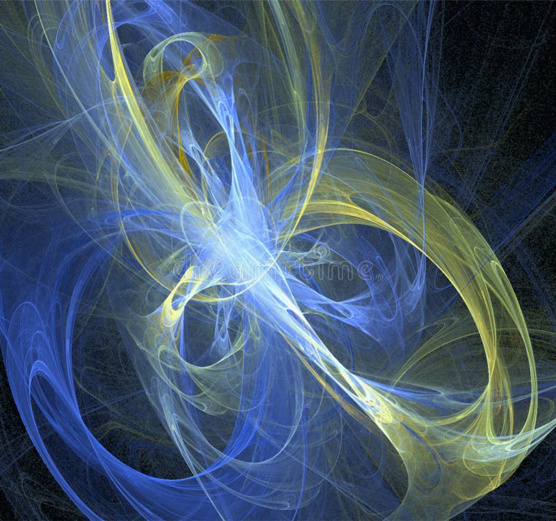 Abstract Blue-yellow Luminous Pattern on Black Background, Design Stock ...