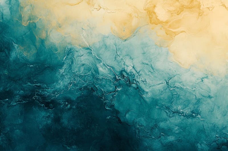 Abstract Blue and Yellow Marble Texture with Fluid Artistic Patterns of ...