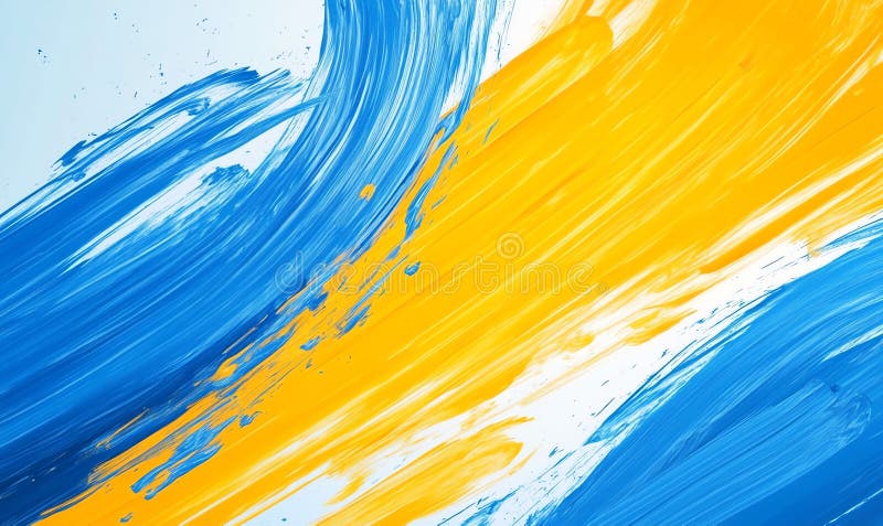 Abstract Blue and Yellow Paint Strokes Background Stock Image - Image of modern, visual: 353523793