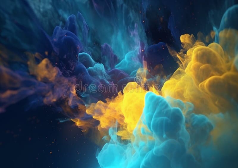 Abstract Blue Yellow Smoke Background Stock Illustration - Illustration ...