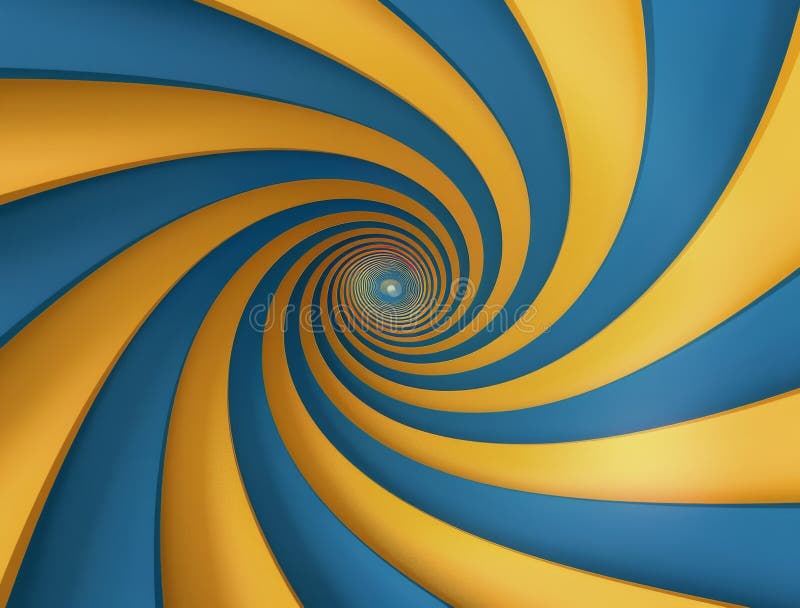 Abstract Blue and Yellow Spiral Pattern Background Stock Photo - Image of generative, element ...