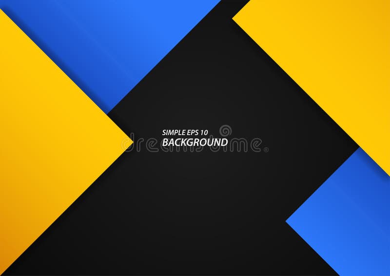 Abstract Blue and Yellow Squares on Black Background Stock Vector ...