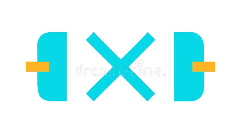 Abstract Blue and Yellow Symbol, Representing Connection , Vector ...