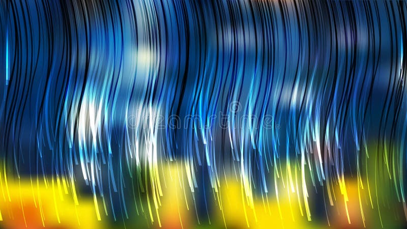 Abstract Blue and Yellow Vertical Wavy Lines Background Vector Graphic ...