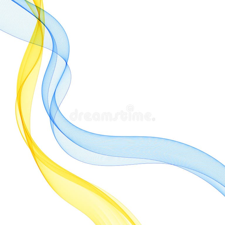 Abstract Blue and Yellow Wave. Decorative Element. Eps 10 Stock ...