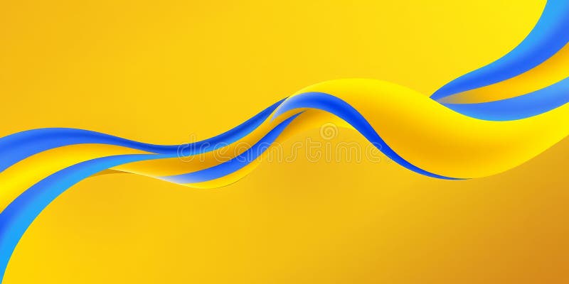 Abstract Blue and Yellow Wave Design Stock Illustration - Illustration ...