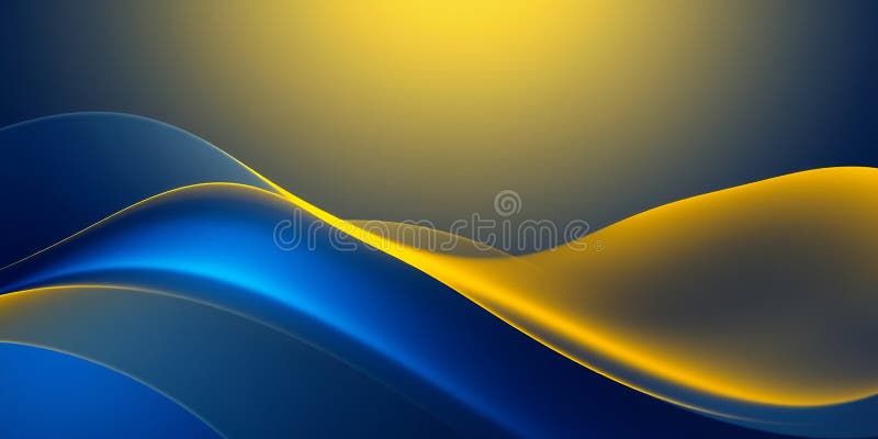 Abstract Blue and Yellow Wave Design Stock Illustration - Illustration ...