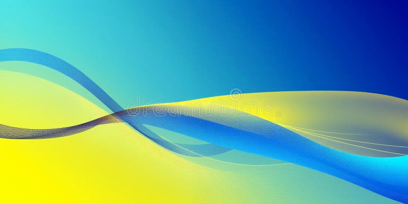 Abstract Blue and Yellow Wave Design Stock Illustration - Illustration ...